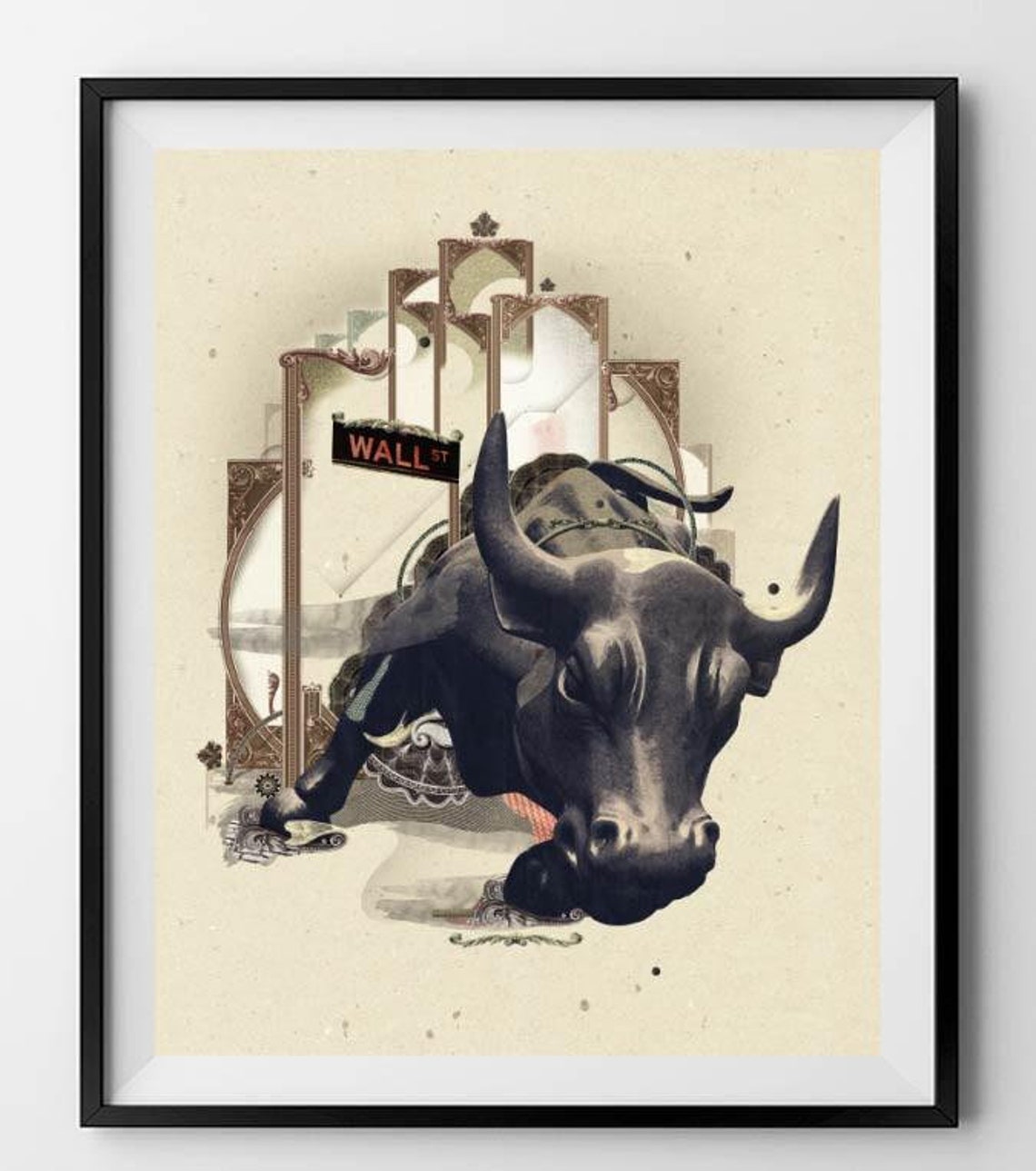 THE CHARGING BULL. Stock Market Poster - Etsy