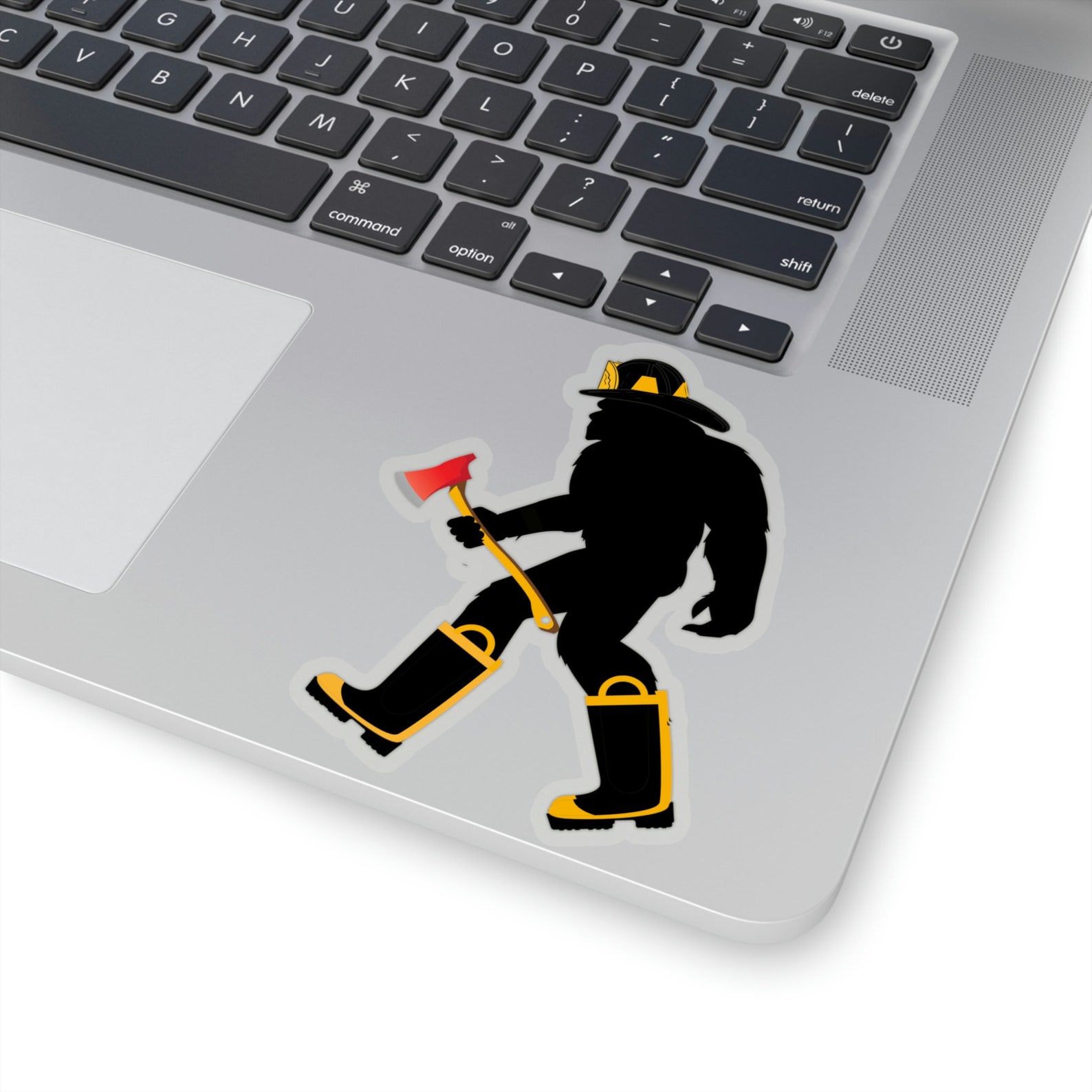 Fire Fighter Sasquatch Sticker, Fire Sticker, Fire Fighter Sticker ...