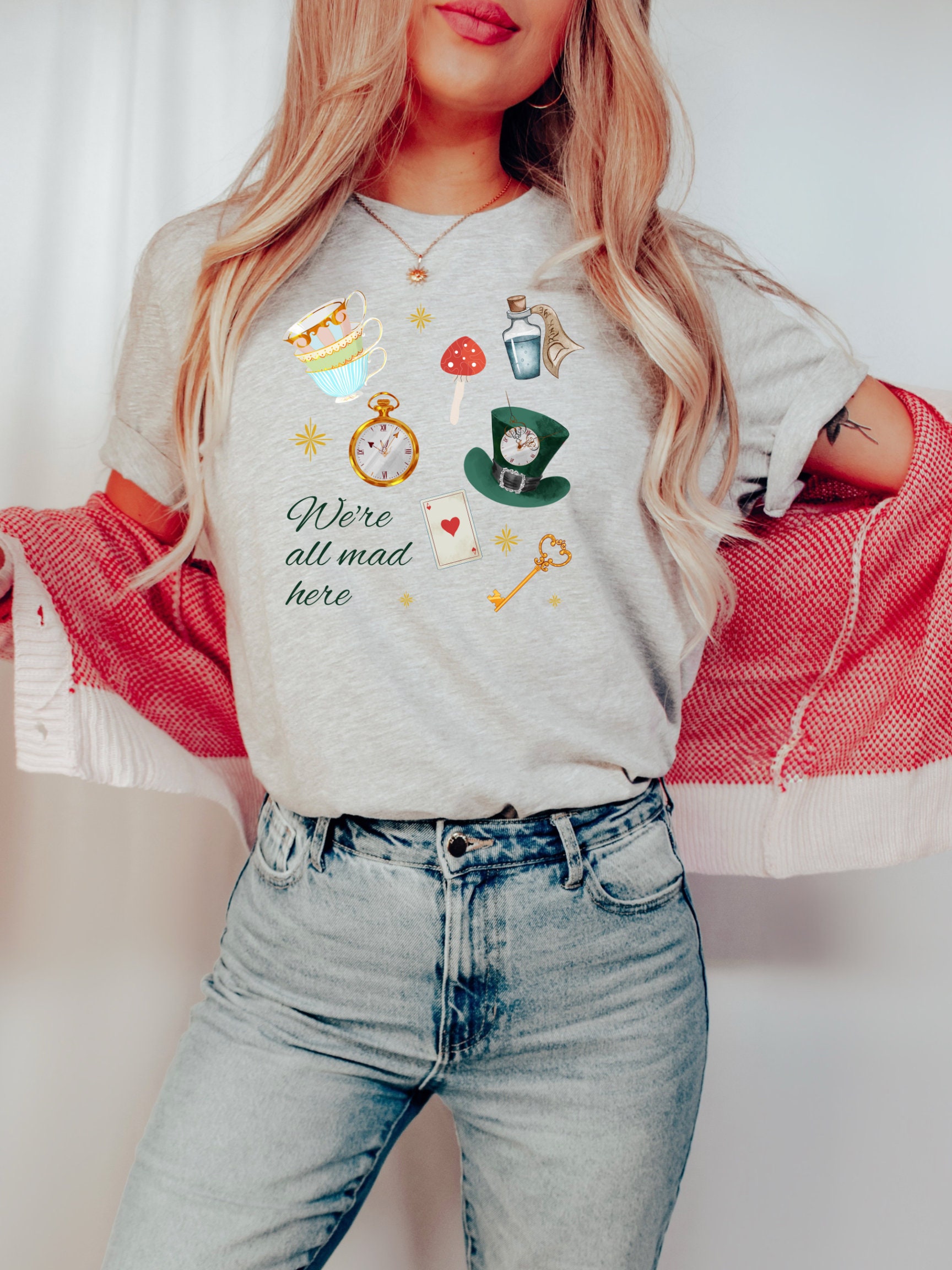 Alice in Wonderland Shirt, Mad Hatter Shirt, Women's Graphic Tee, We're ...