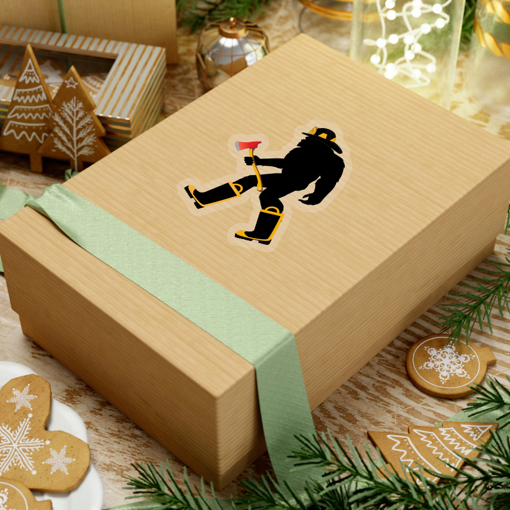 Fire Fighter Sasquatch Sticker, Fire Sticker, Fire Fighter Sticker ...