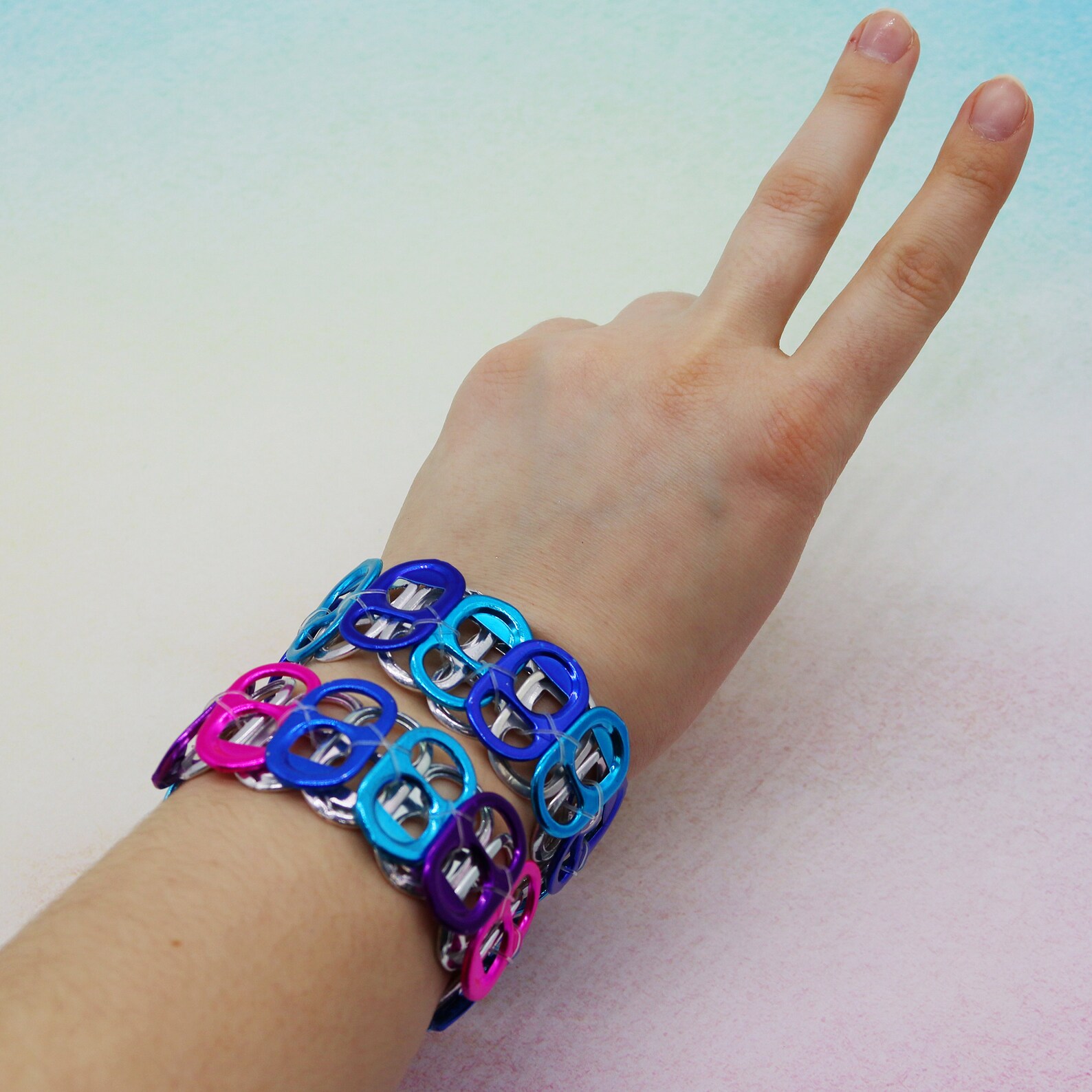 Recycled Aluminum Soda Pop Tabs Bracelet for Girls Set 6 - Etsy