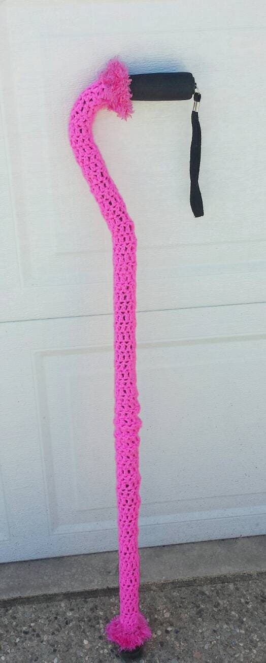 Flamingo Cane Cover, Crochet Cane Cover, Cane Bling, Cane Sock, Cane ...
