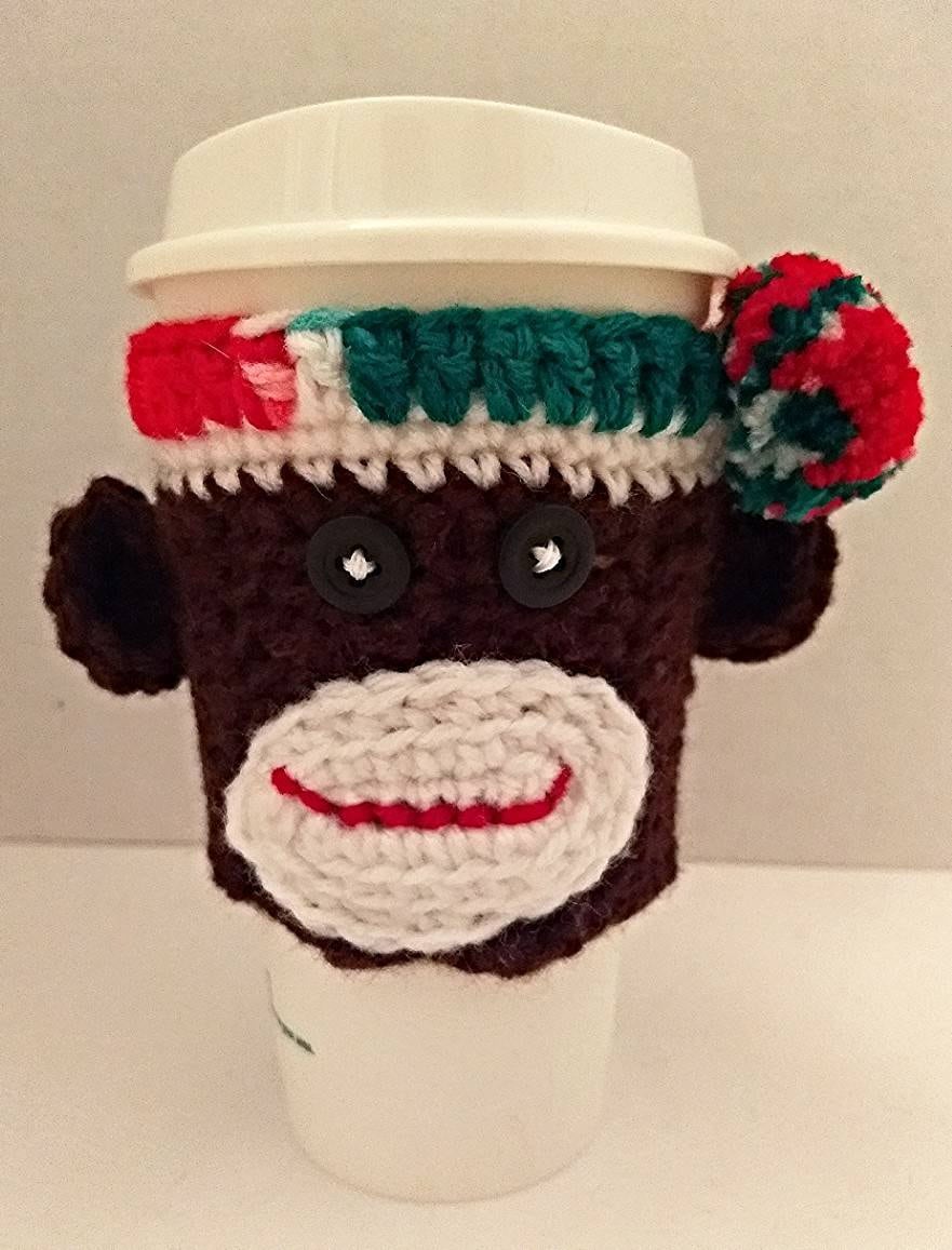 Monkey Cup Cozy Monkey Coffee Cup Sleeve Monkey Gift - Etsy Australia