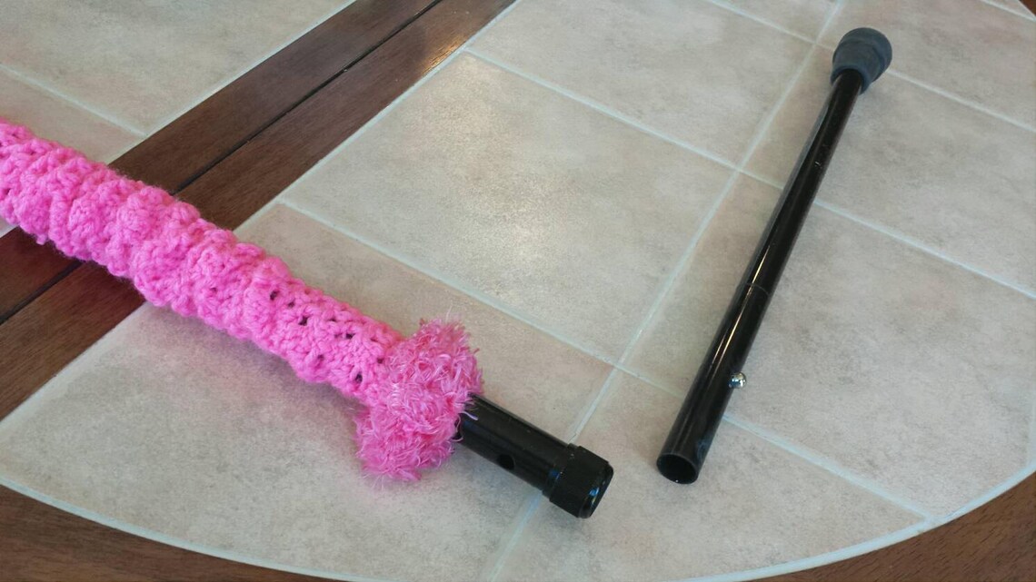 Flamingo Crochet Cane Cover: Handmade Walking Cane Sleeve. - Etsy
