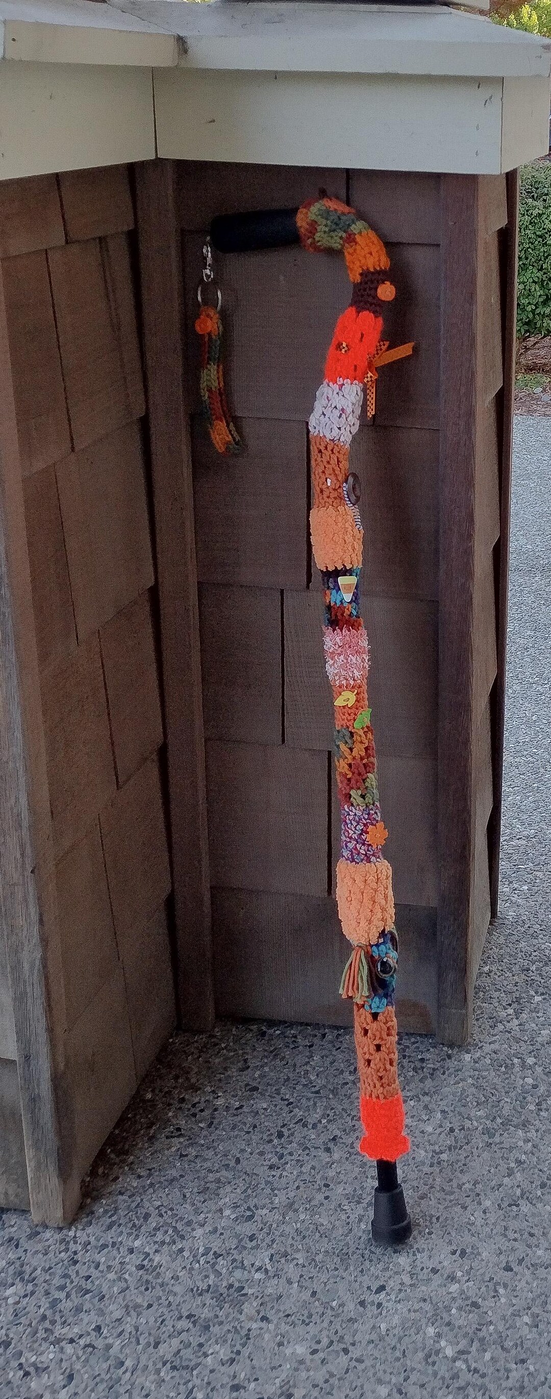 Crochet Pumpkin Walking Cane Cover, Halloween Cane Sock - Etsy