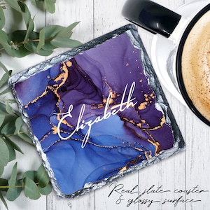 Purple Marble Mug, Personalised Mug, Custom Name Cup, Coffee Tea Cup ...