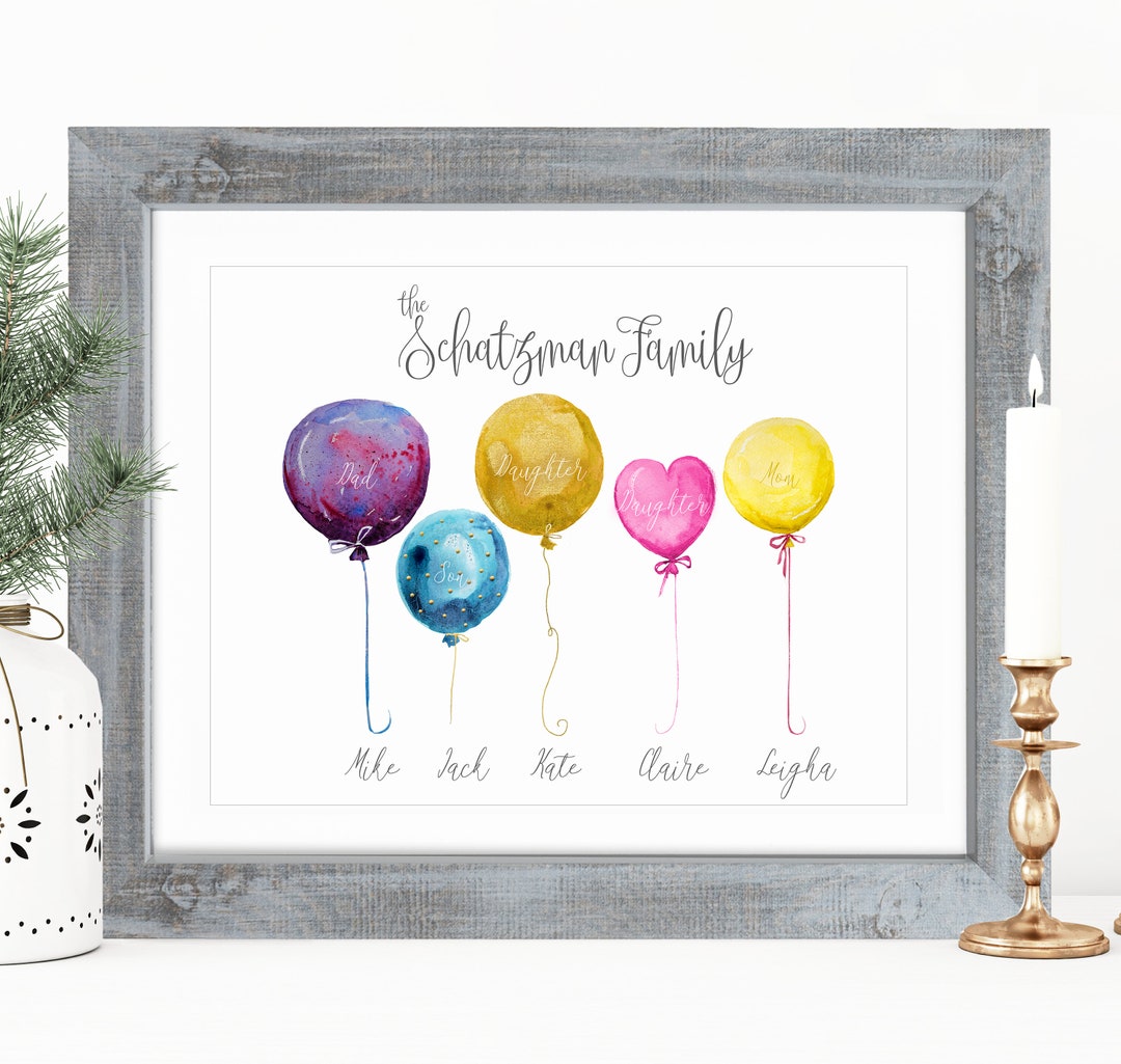 Personalised Balloons Family Tree Gift, Family Gift, Family Anniversary ...