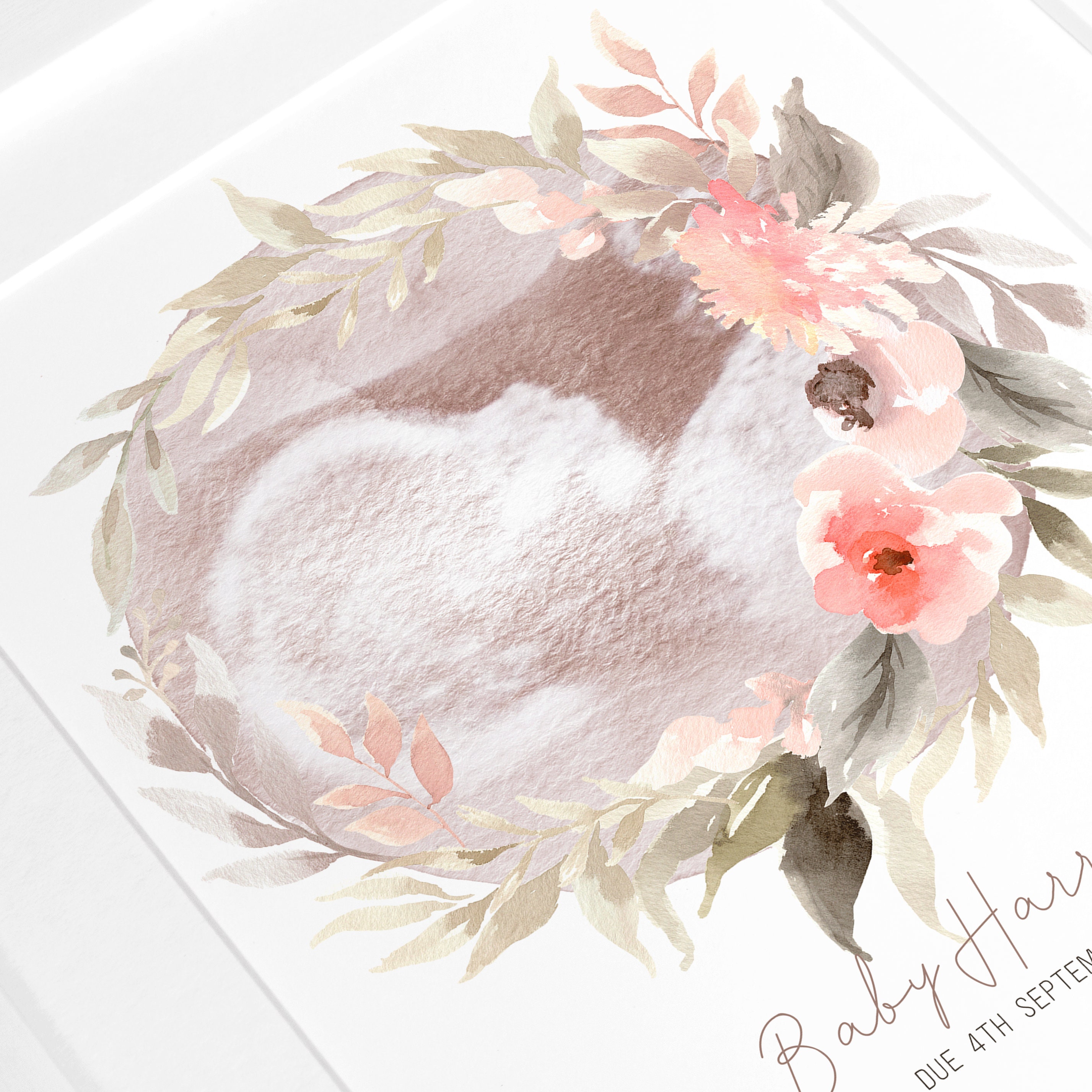 FRAMED Watercolour Baby Scan Print Art Baby Scan Frame Baby | Etsy