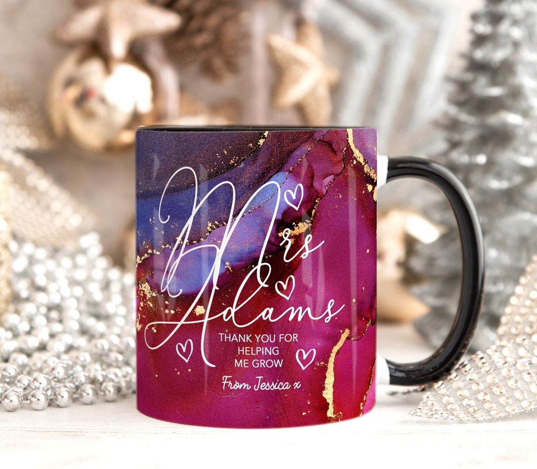 Personalised Teacher Thank You Gift, Teacher Mug With Name, Cute ...