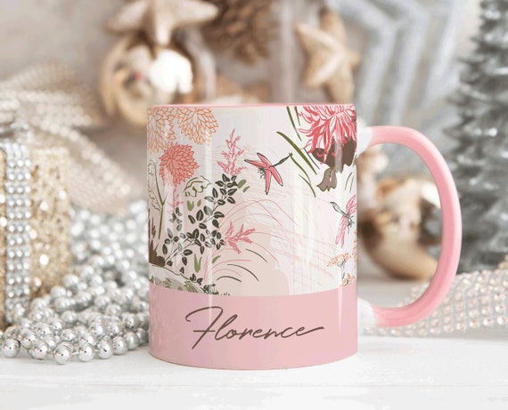 PINK Personalised Name Mug DRAGONFLY Personalised Mug Custom - Etsy UK