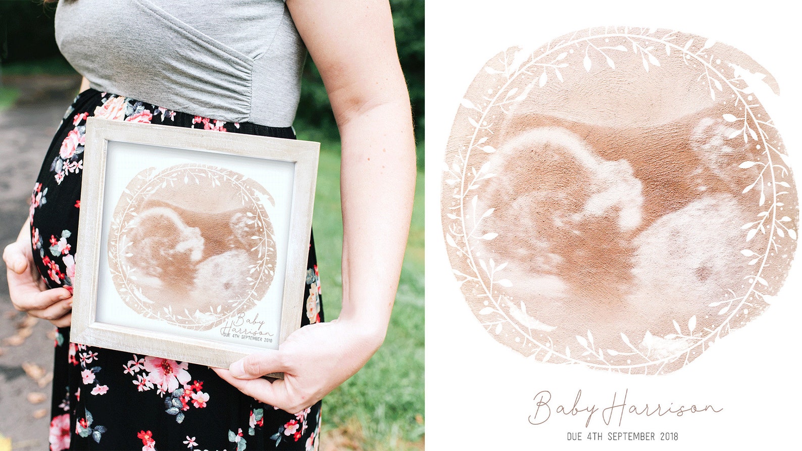 FRAMED Watercolour Baby Scan Print Art Baby Scan Frame Baby - Etsy UK