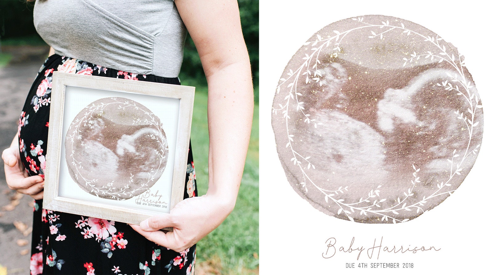 FRAMED Watercolour Baby Scan Print Art Baby Scan Frame Baby - Etsy UK