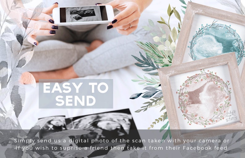 FRAMED Watercolour Baby Scan Print Art Baby Scan Frame Baby - Etsy UK