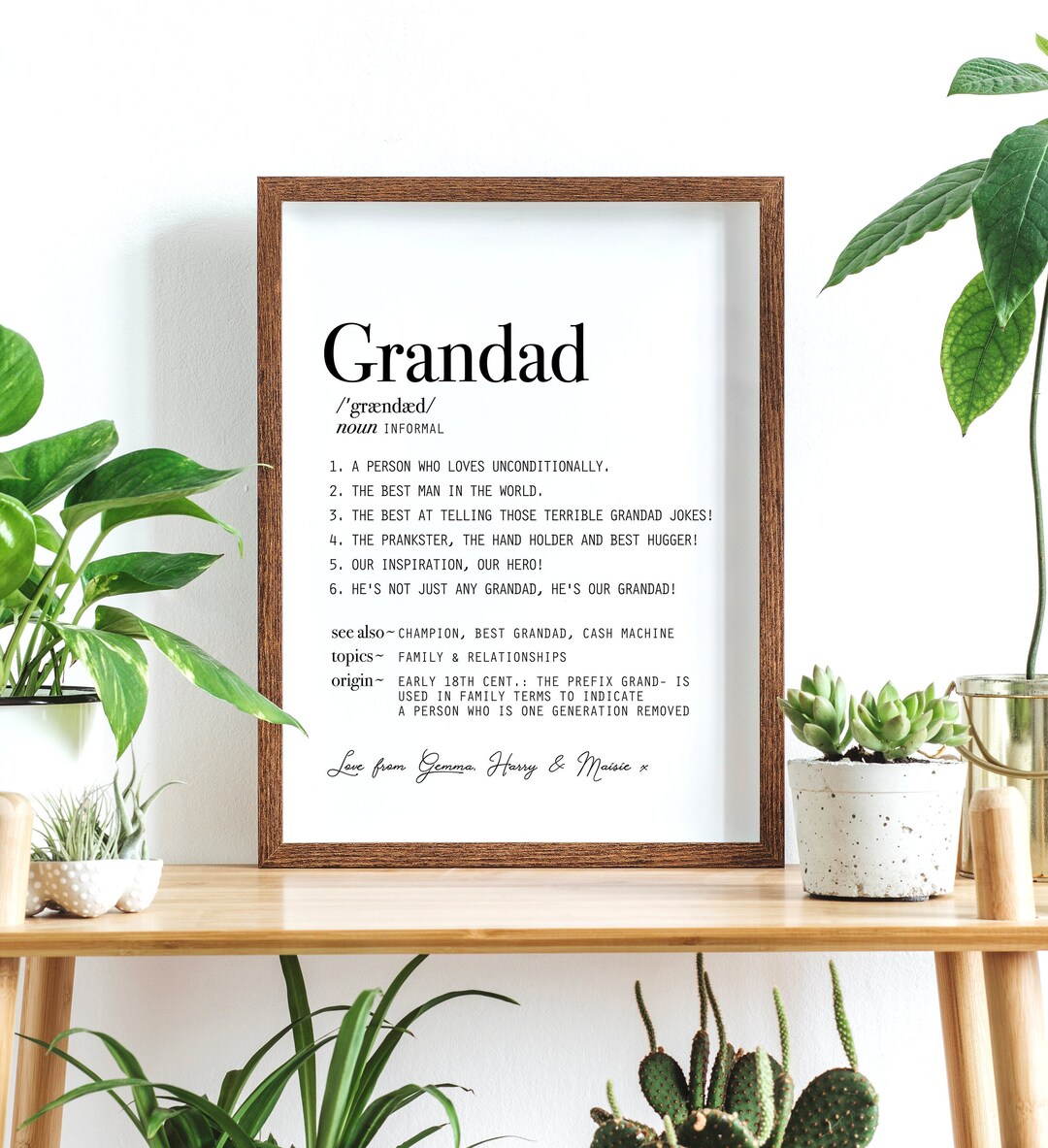 Personalised Fathers Day Gift for Grandad | Dictionary Definition ...