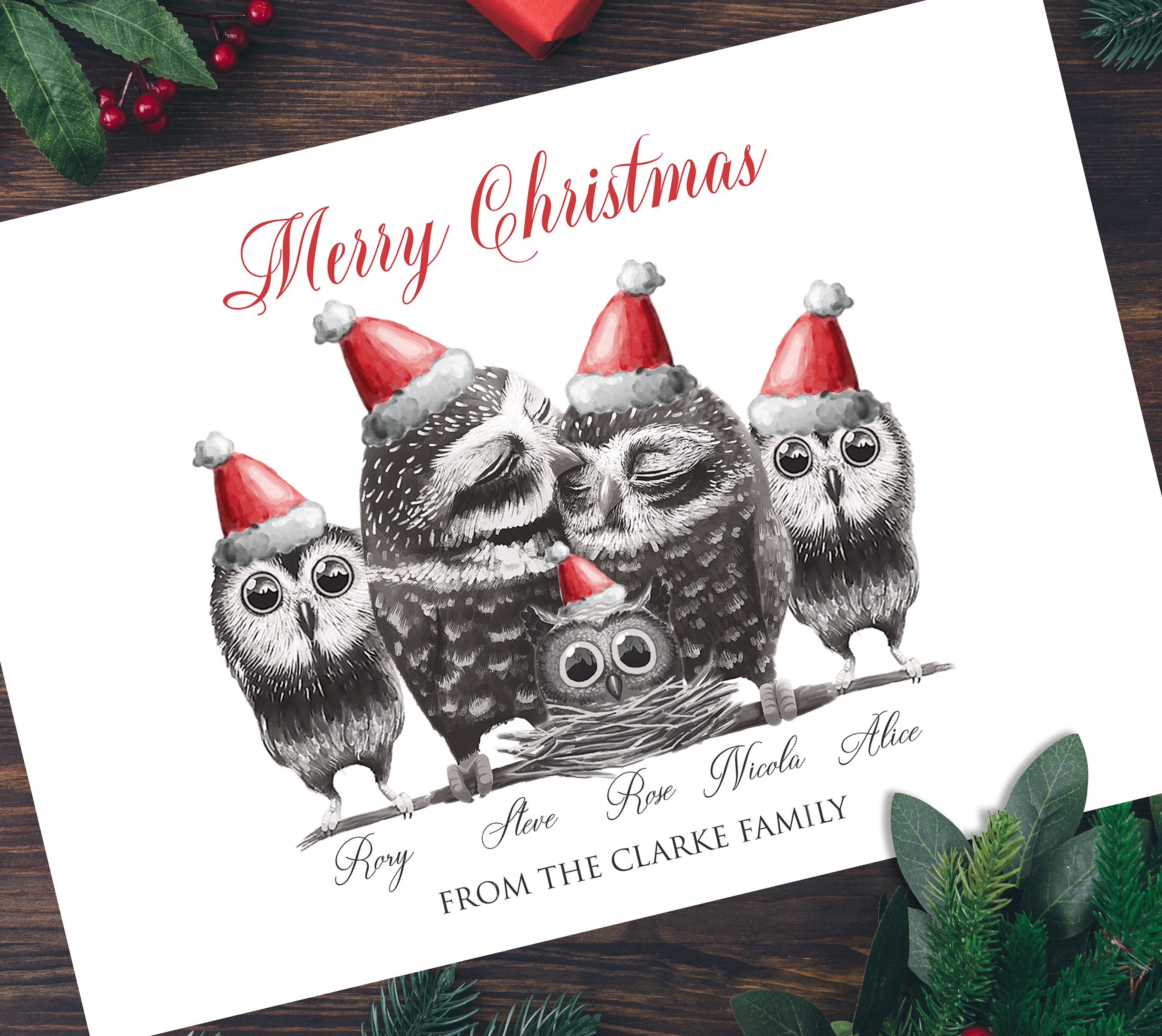 Pack of Personalised Christmas Cards Custom Christmas Cards - Etsy UK