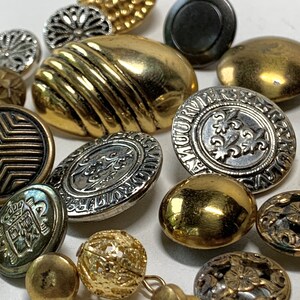 Metal Mix Button Bunch, Mixed Lot, Some Matching, Vintage - Etsy