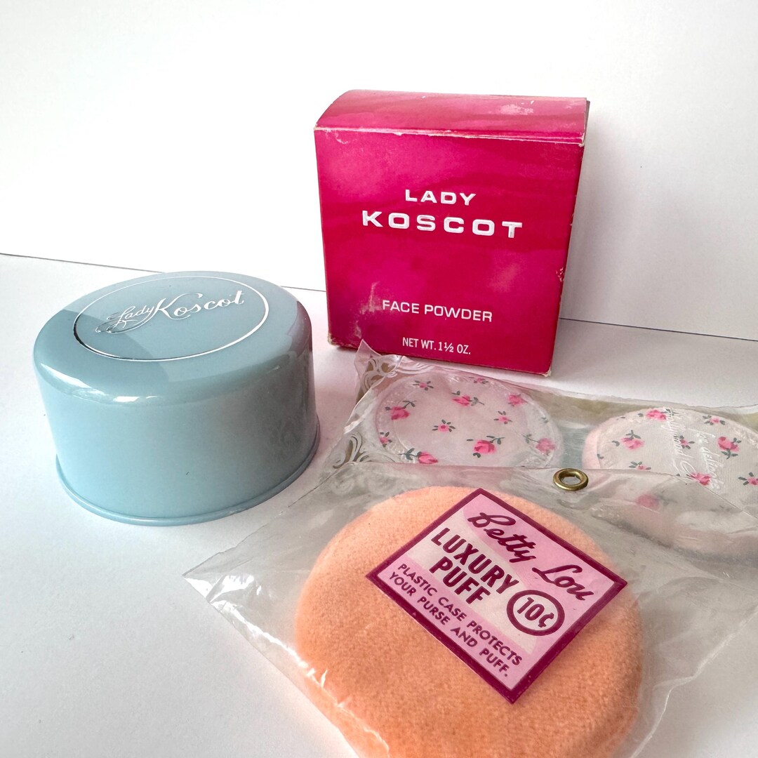 Vintage 60s Cosmetics, UNOPENED Powder and Puff, Lady Koskot, Betty Lou ...