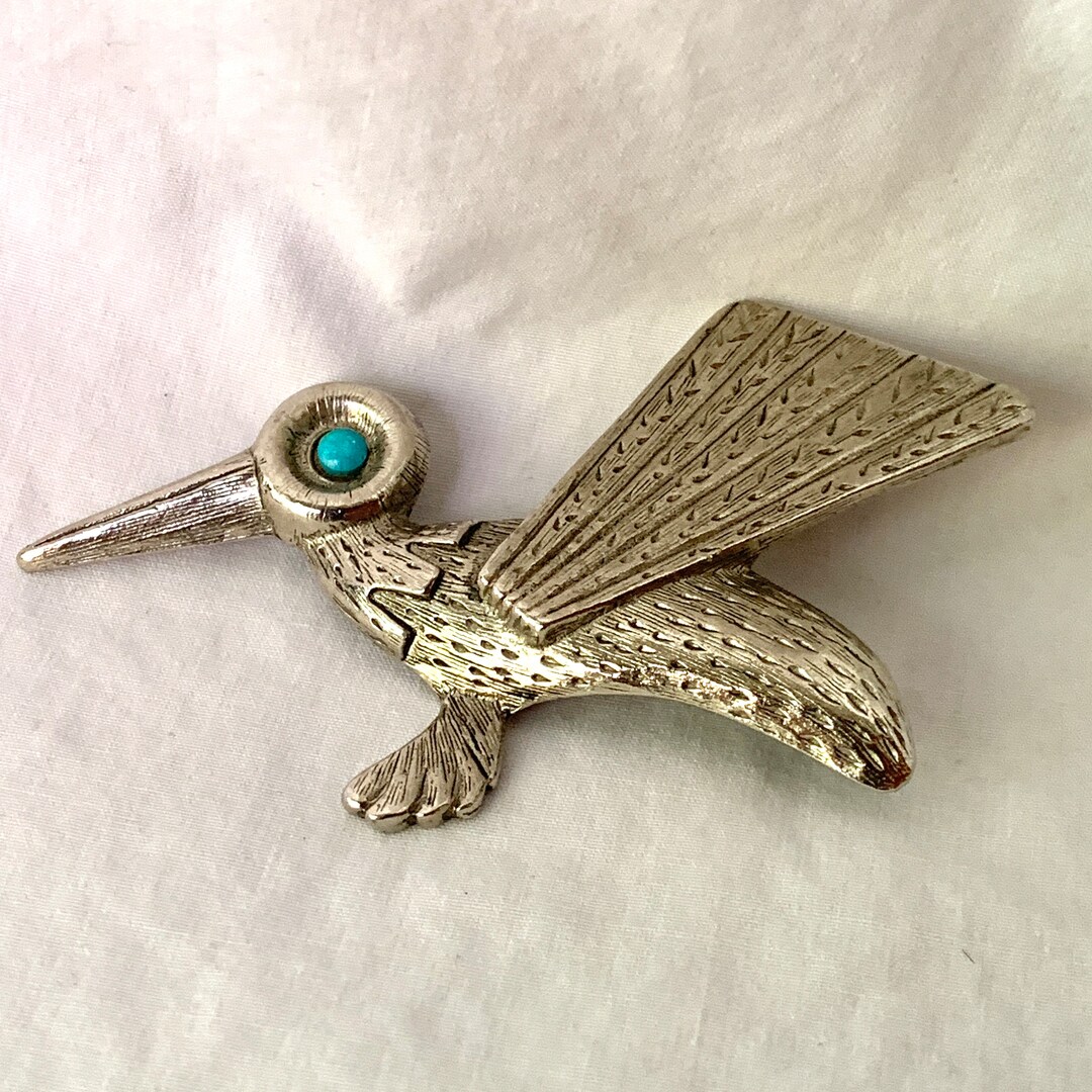 Flying Bird Pin, Blue Eye - Etsy