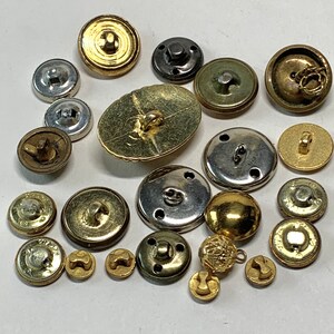 Metal Mix Button Bunch, Mixed Lot, Some Matching, Vintage - Etsy