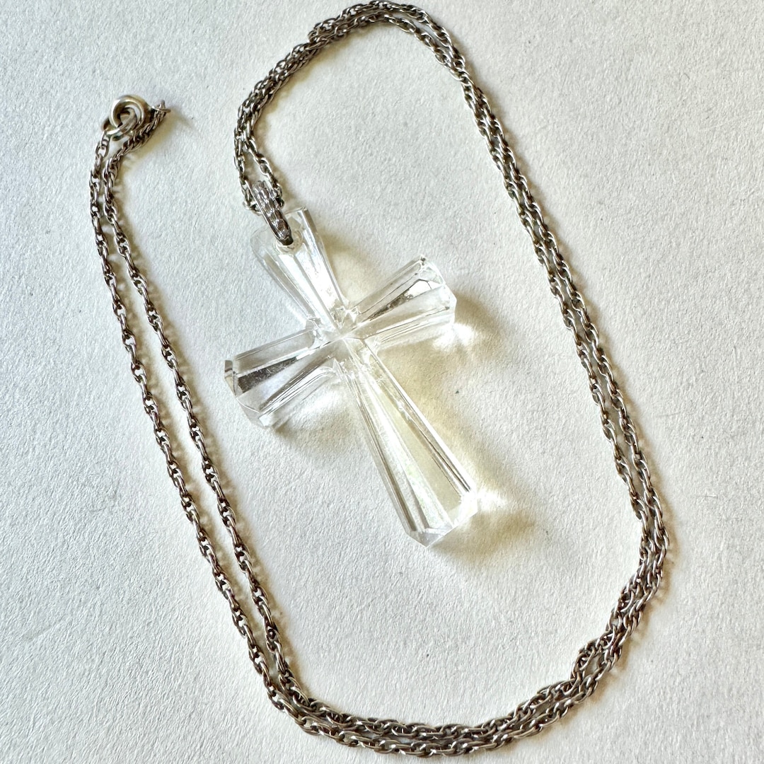 Vintage Waterford Crystal Cross Pendant, Chain - Etsy