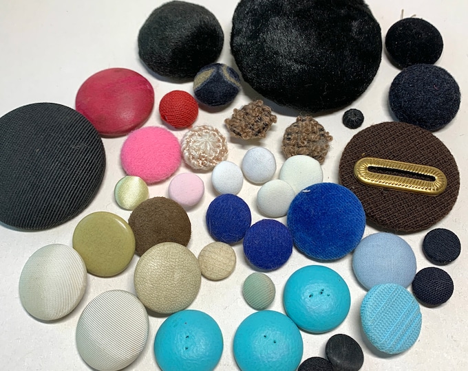 Cloth-covered Button Assortment, Mixed Lot, Vintage Sewing - Etsy