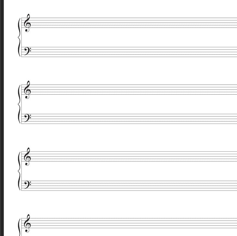 Grand Staff Paper ~ Printable - Etsy