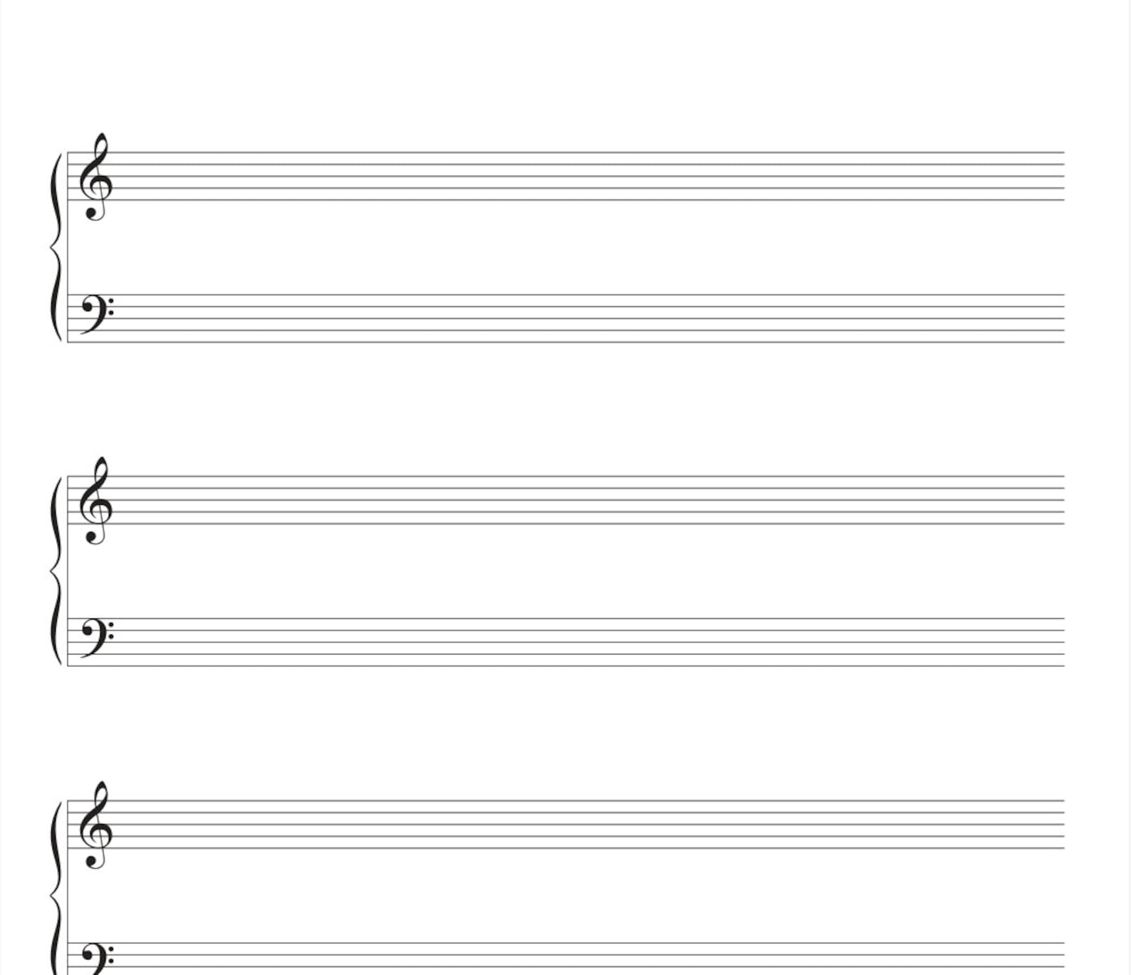 Grand Staff Paper ~ Printable - Etsy