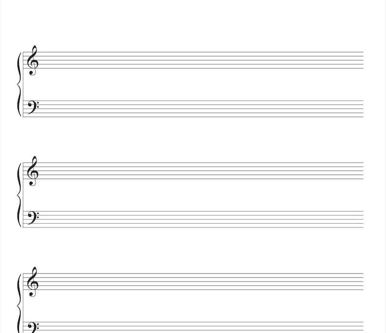 Grand Staff Paper ~ Printable - Etsy