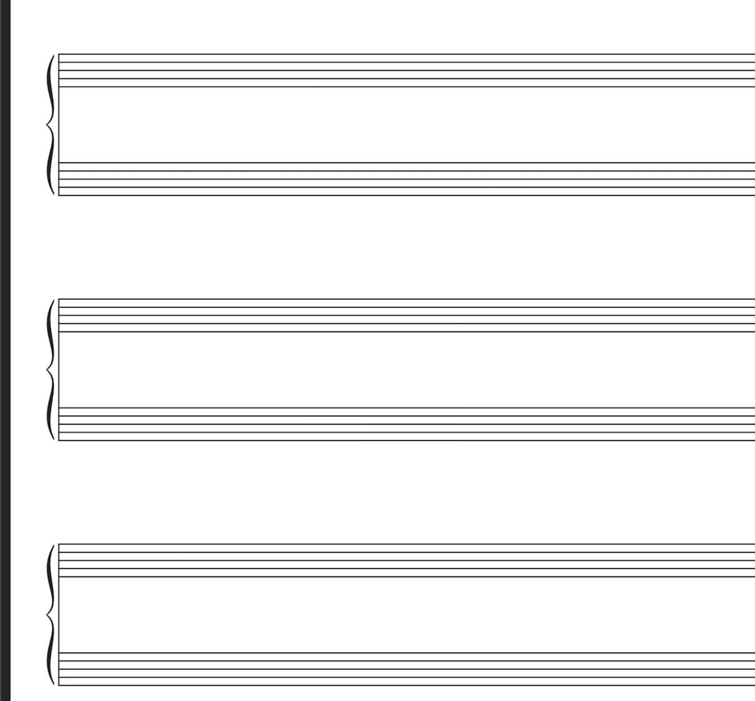Grand Staff Paper, No Clefs ~ Printable - Etsy
