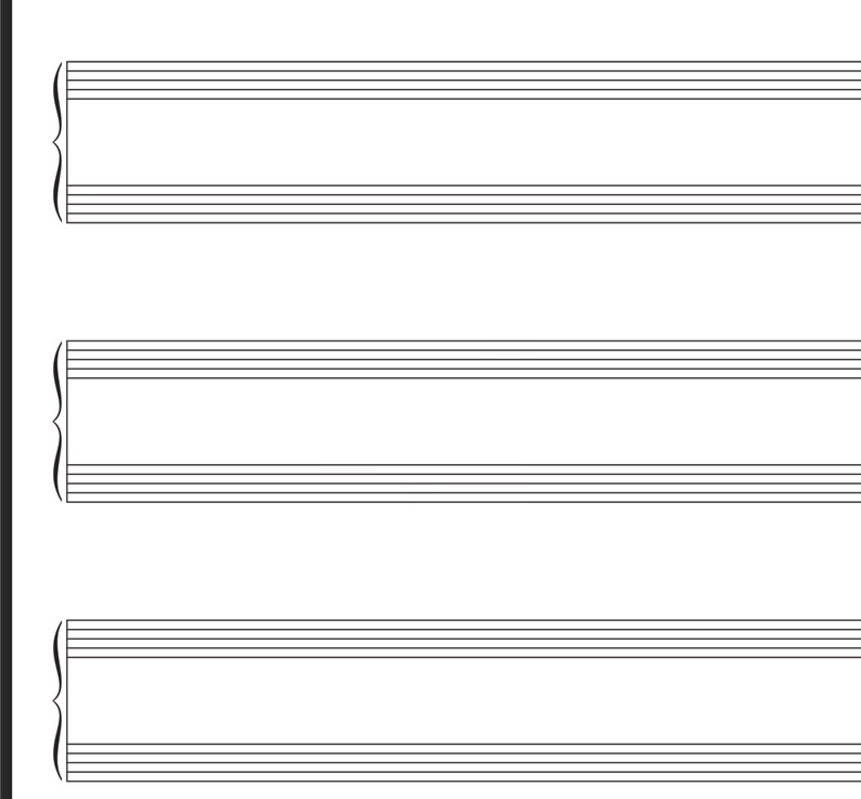 Grand Staff Paper, No Clefs ~ Printable - Etsy