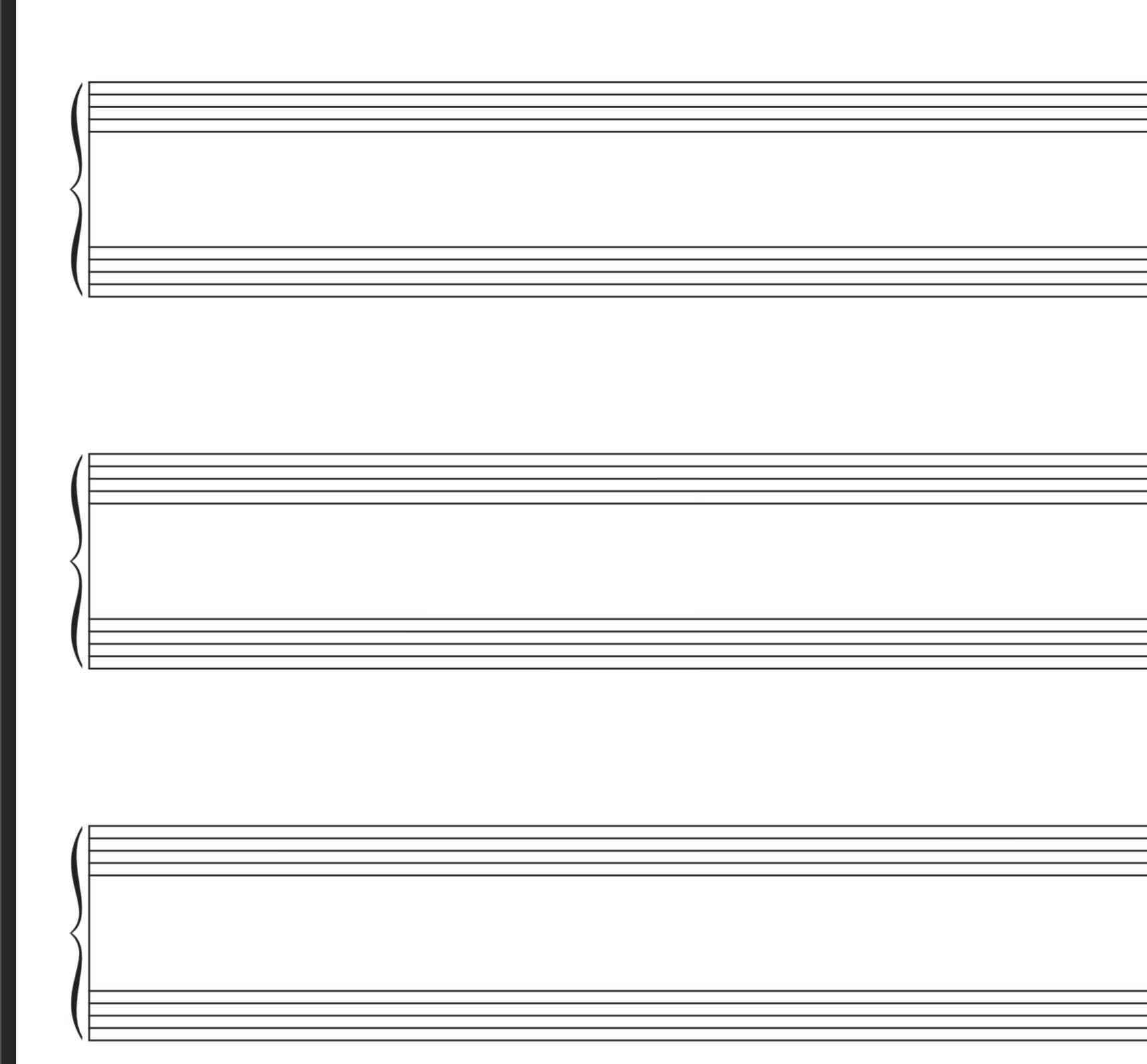 Grand Staff Paper, No Clefs Printable - Etsy