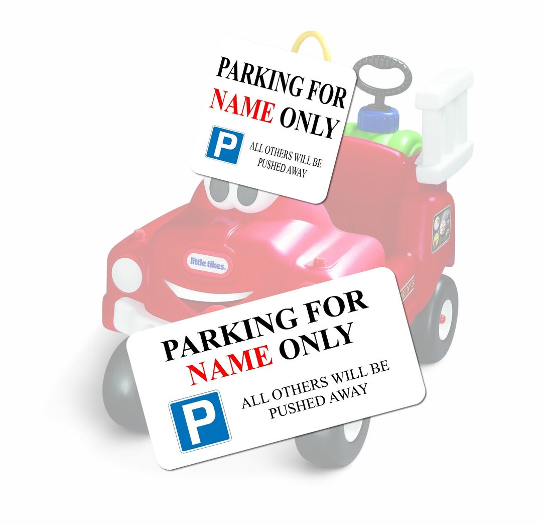 Personalised Childrens Metal Parking Sign for Little Tikes Cozy Coupe ...