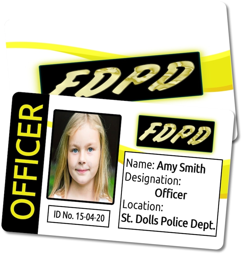 Personalised Novelty Childrens Kids PVC Plastic Police ID | Etsy
