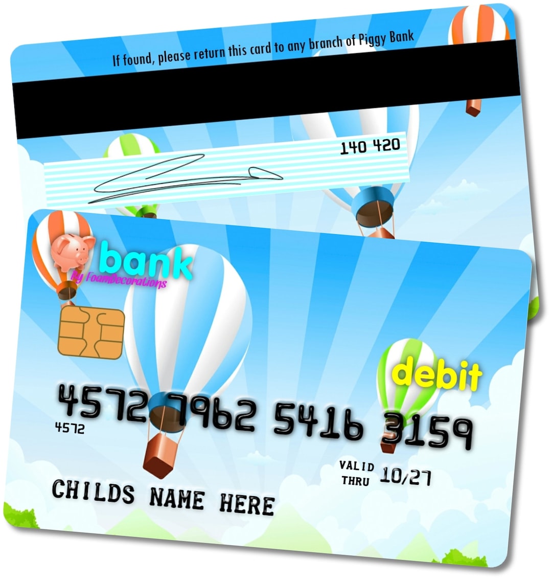 Personalised Novelty Childrens Kids PVC Plastic Bank / Debit Card 6 ...
