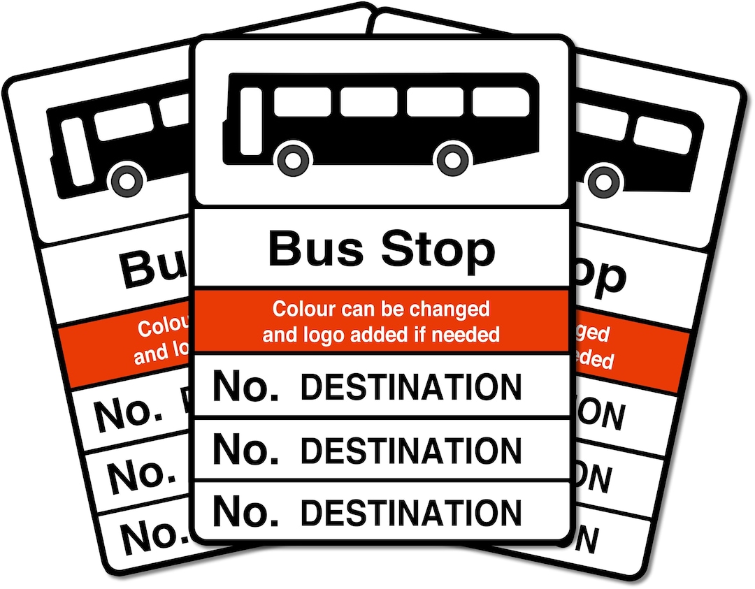 Personalised Aluminium Metal Generic Bus Stop Style Sign - Two Sizes ...