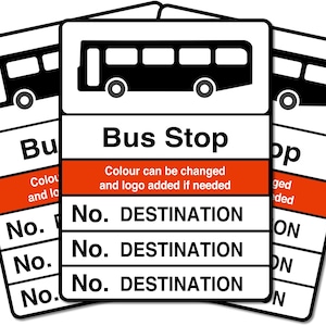 Personalised Aluminium Metal Generic Bus Stop Style Sign - Two Sizes ...