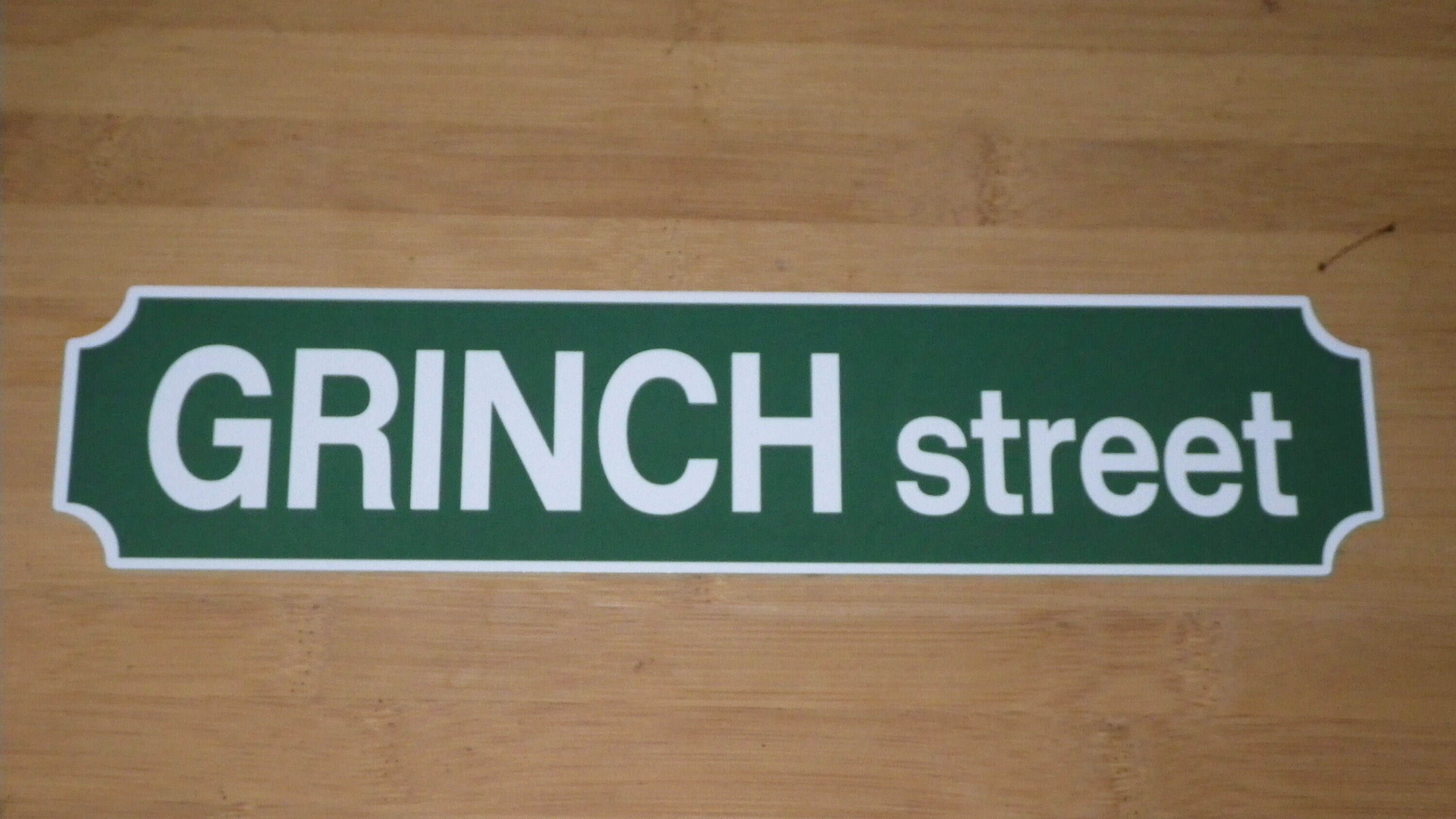 Aluminium Metal Panoramic Grinch Inspired Street Sign - Grinch Street ...