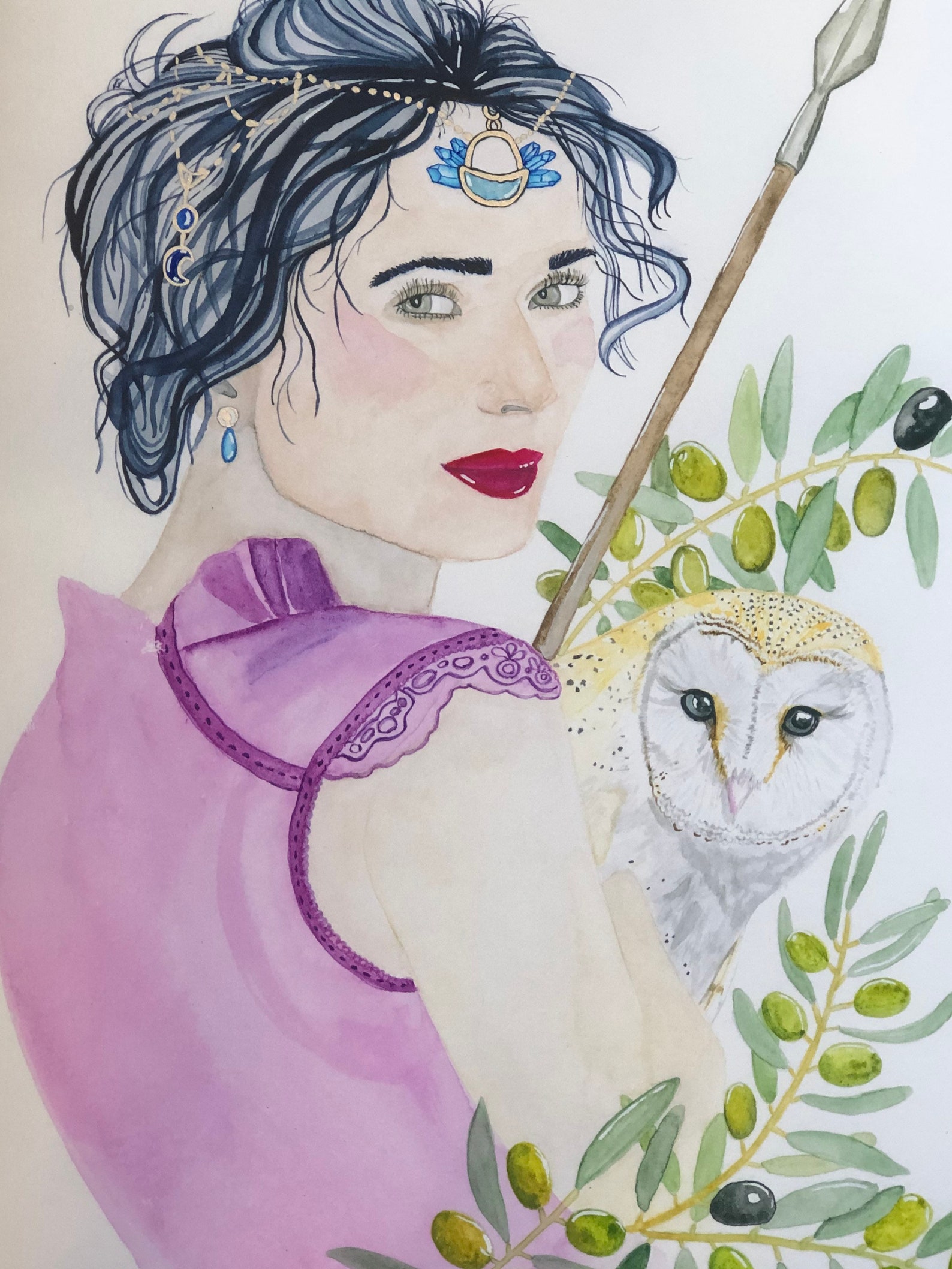 Athena Art Print/goddess of Wisdom/goddess Print/athena Artwork/woman ...