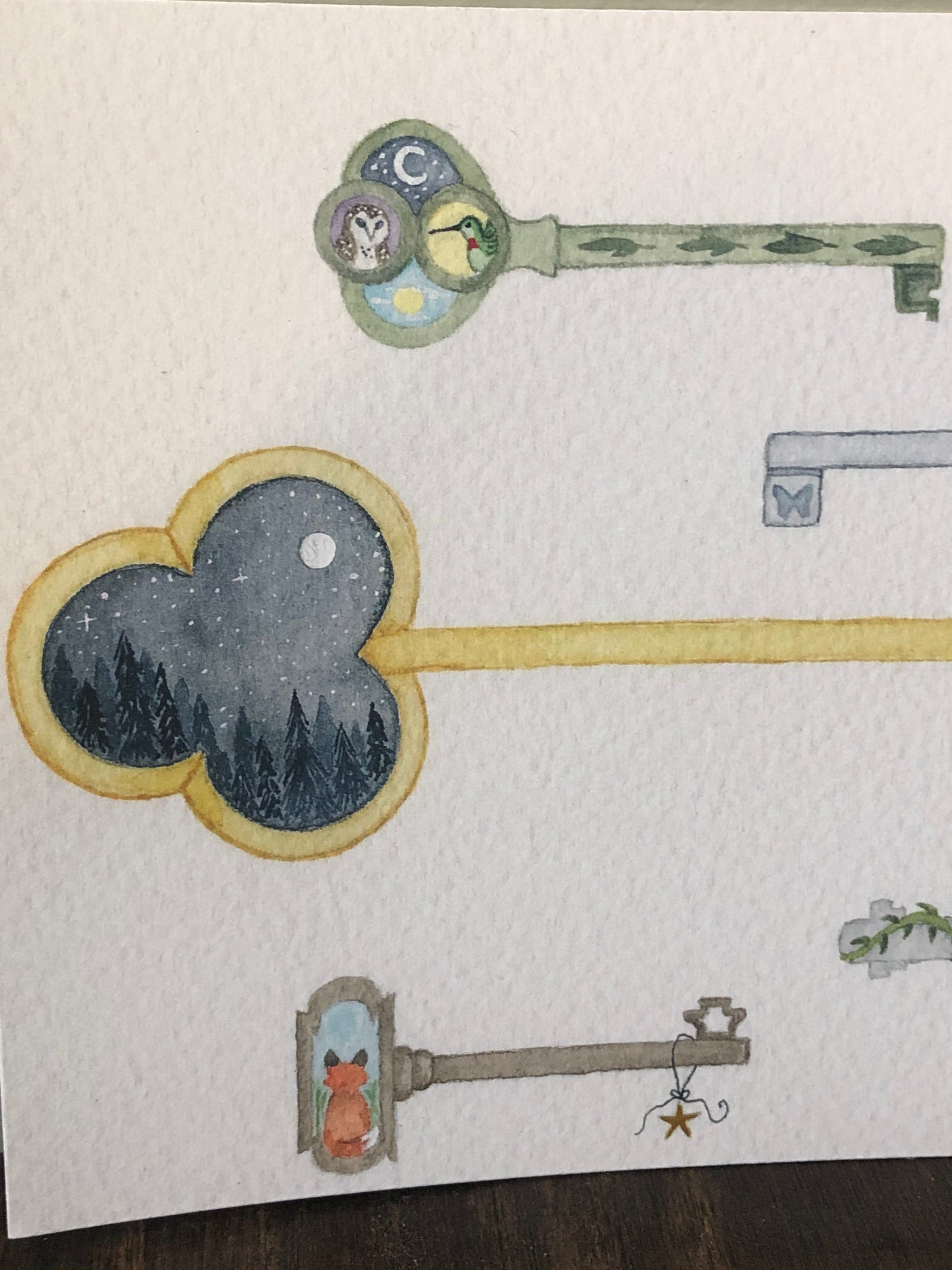 Key art print/Magical keys art/First home decor/New House Art/Fantasy ...