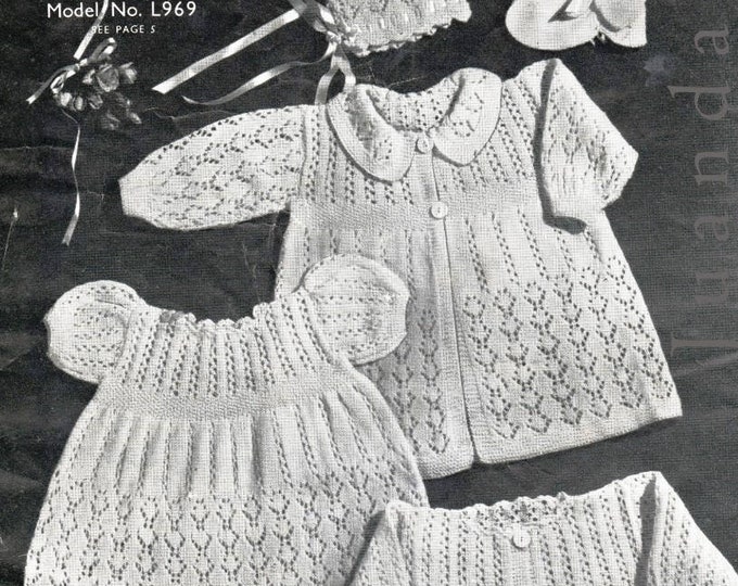 6 Vintage PDF Baby Knit Patterns 1950s Layette Baby Shawl - Etsy