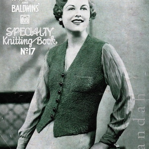 Antique Knitting Patterns in PDF, 10 X Elegant 1930s Designs, Jumpers ...