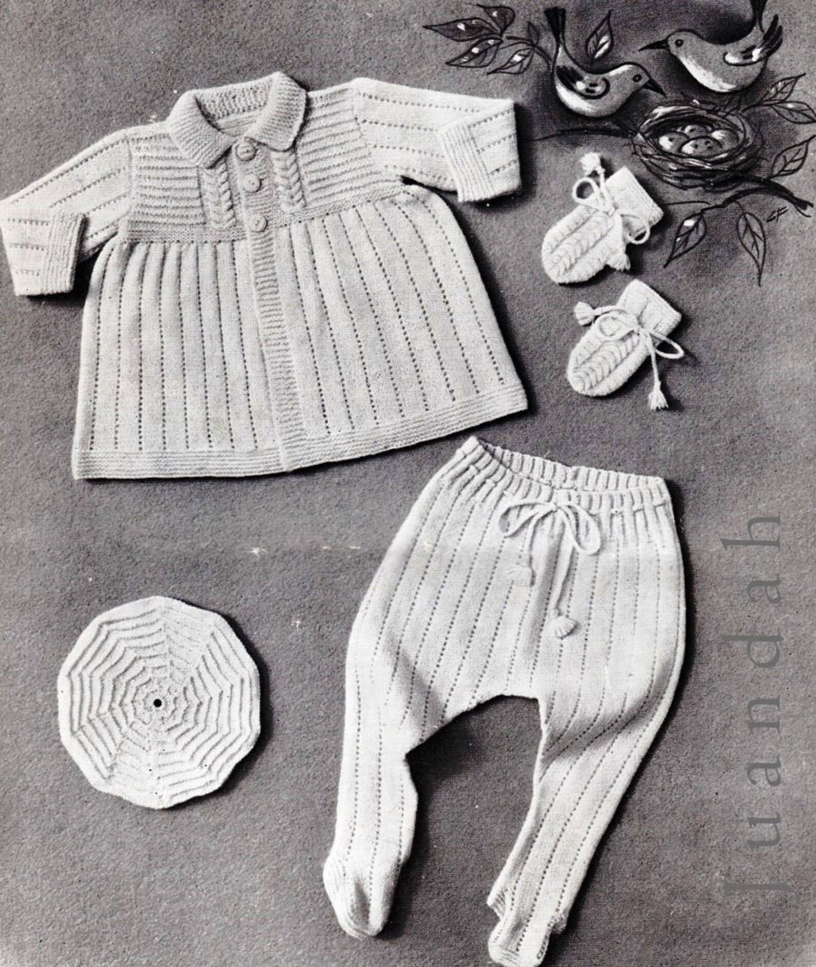 Book of Layette Patterns, 1950s Designs, 3 Layettes, Pram Cover, Pram ...