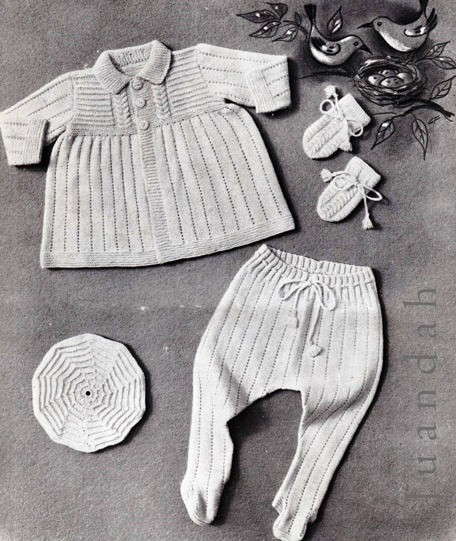 Book of Layette Patterns, 1950s Designs, 3 Layettes, Pram Cover, Pram ...