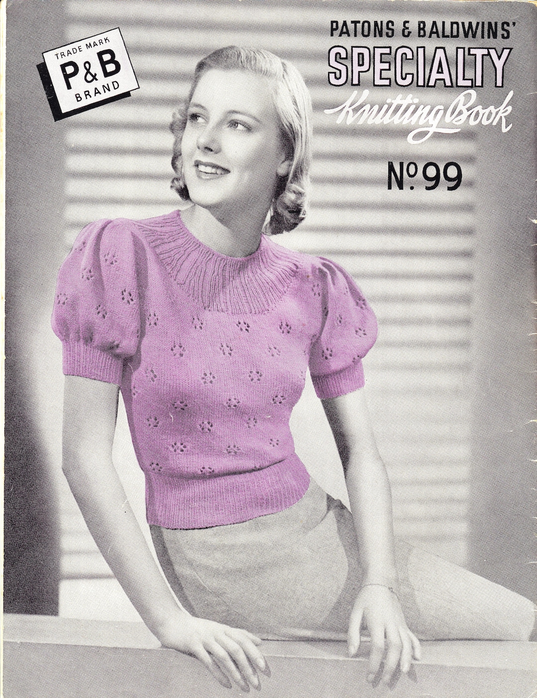 Rare Vintage Knitting Patterns for Women, 1940s Fashion, 9 Knitting ...
