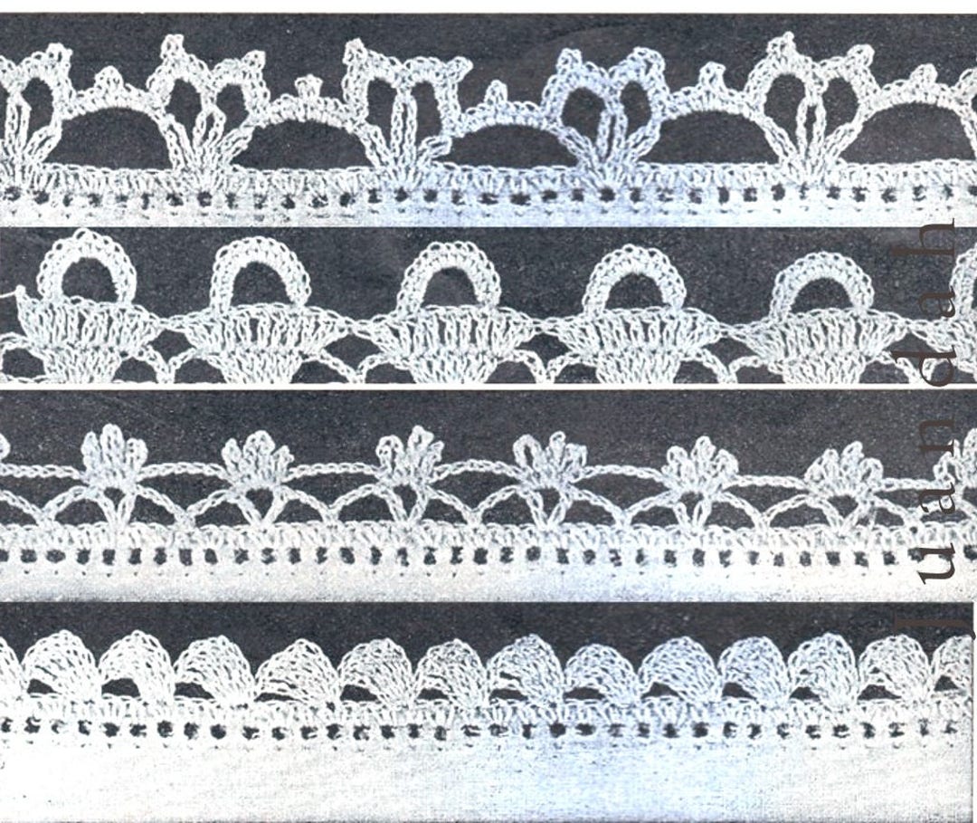 Vintage Crochet Edgings Pattern Book, 1940s PDF Patterns, 110 Designs ...