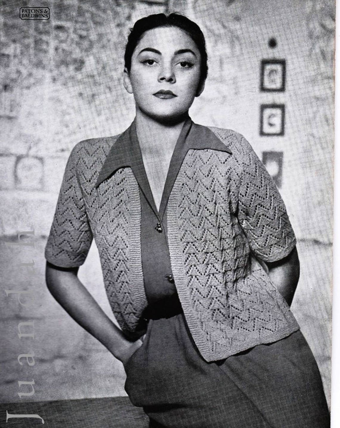 Vintage PDF Book of Knitting Patterns, 1940s Fashion, Women's Knits, 6 ...