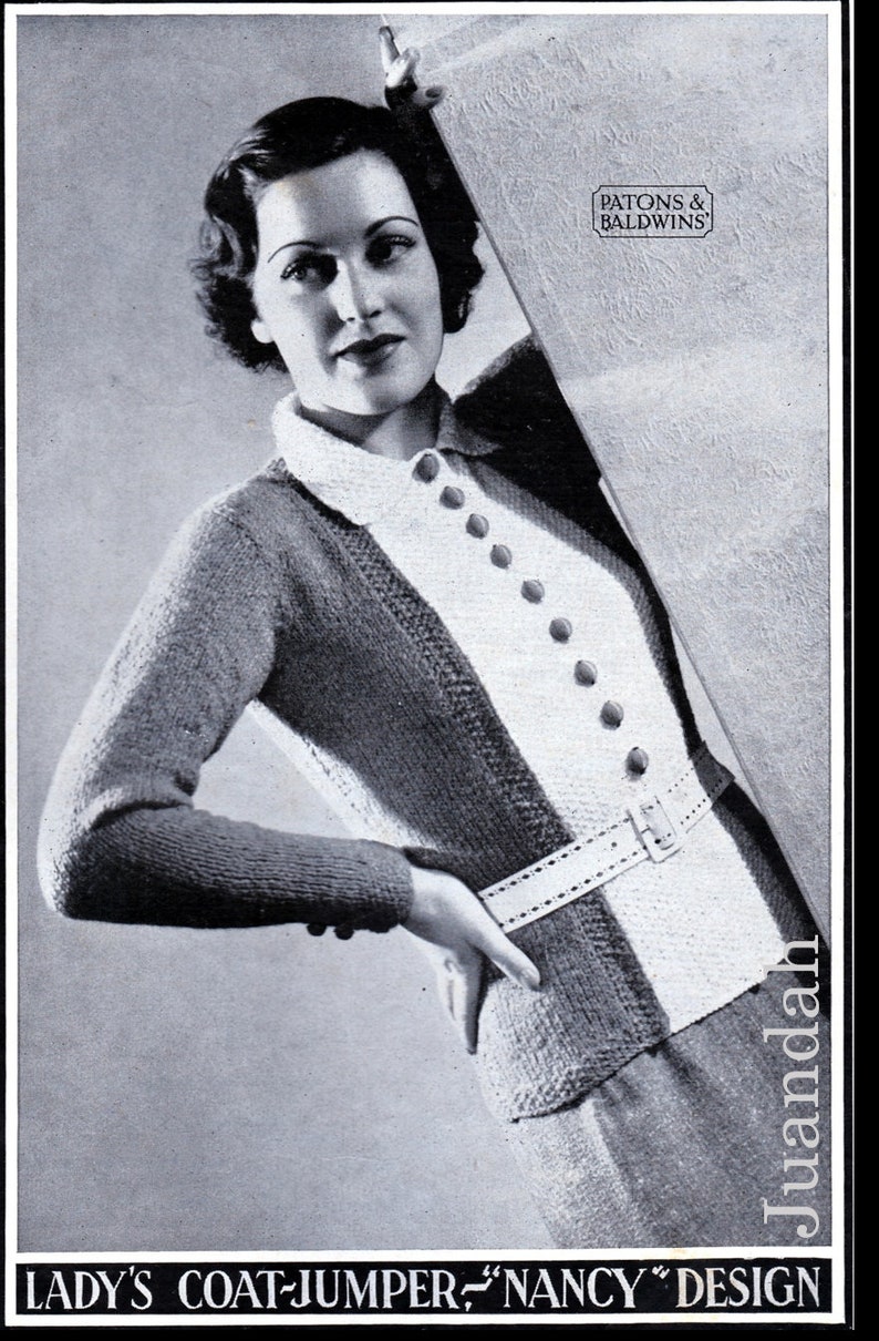 9 Rare Vintage Knitting Patterns in PDF 1930s Style Retro - Etsy