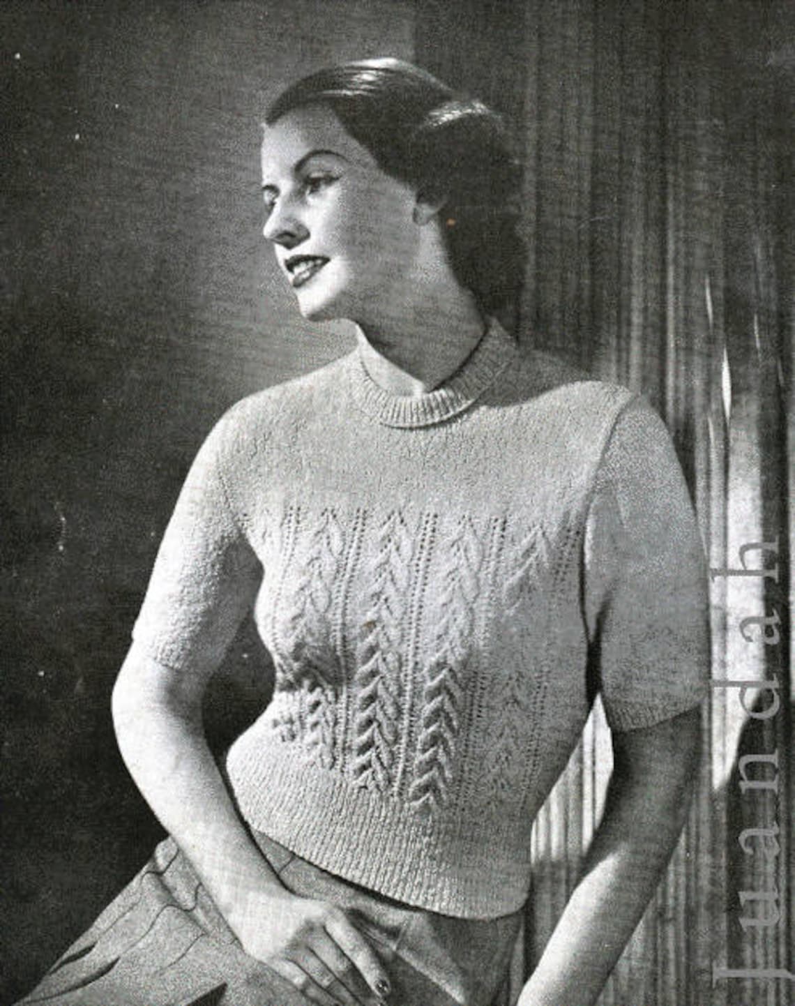 Vintage PDF Book of Knitting Patterns, 1940s Fashion, Women's Knits, 6 ...