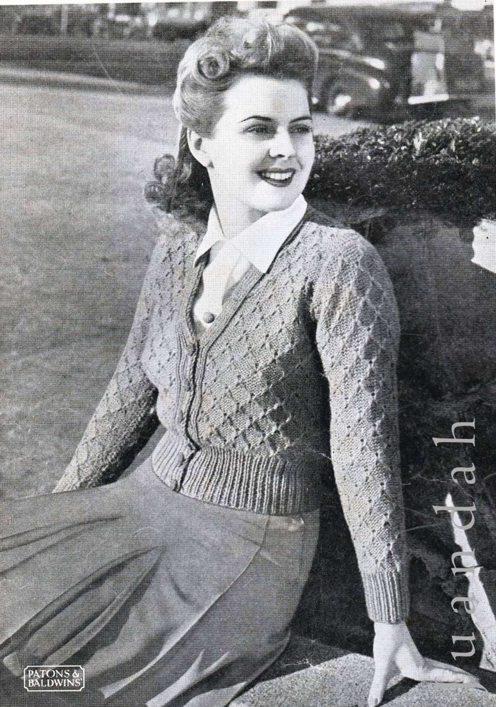 Vintage Knitting Patterns, 1940s Fashion, Women's Knits, 9 Knitting ...