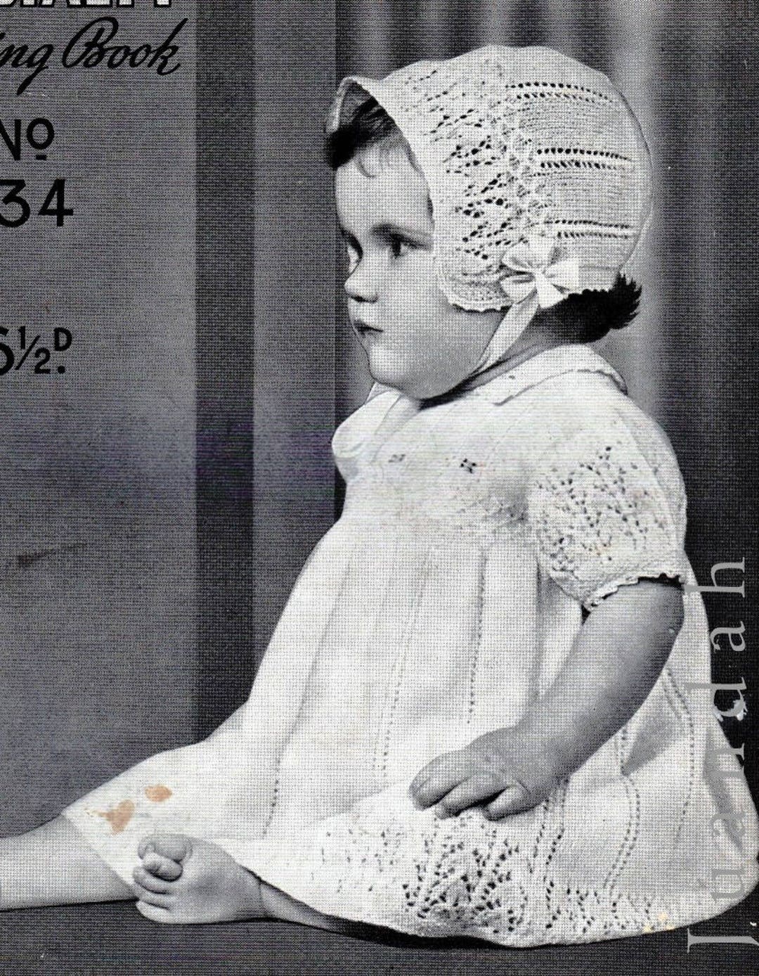 PDF Vintage Baby Knit Patterns, 8 Designs, Baby Layette, Coats, Dresses ...